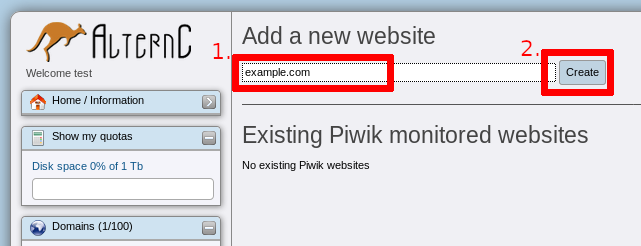 How To Connect To Matomo Piwik Analytics From Your Alternc Account